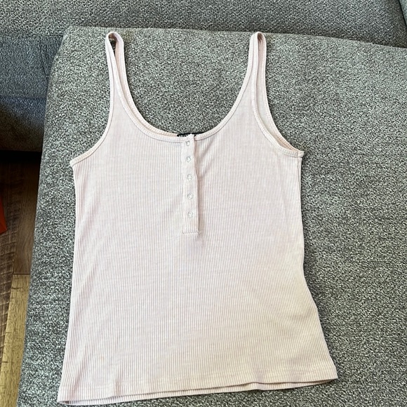 Brandy Melville | Tops | Brandy Melville Pink Tank With Snaps Os | Poshmark